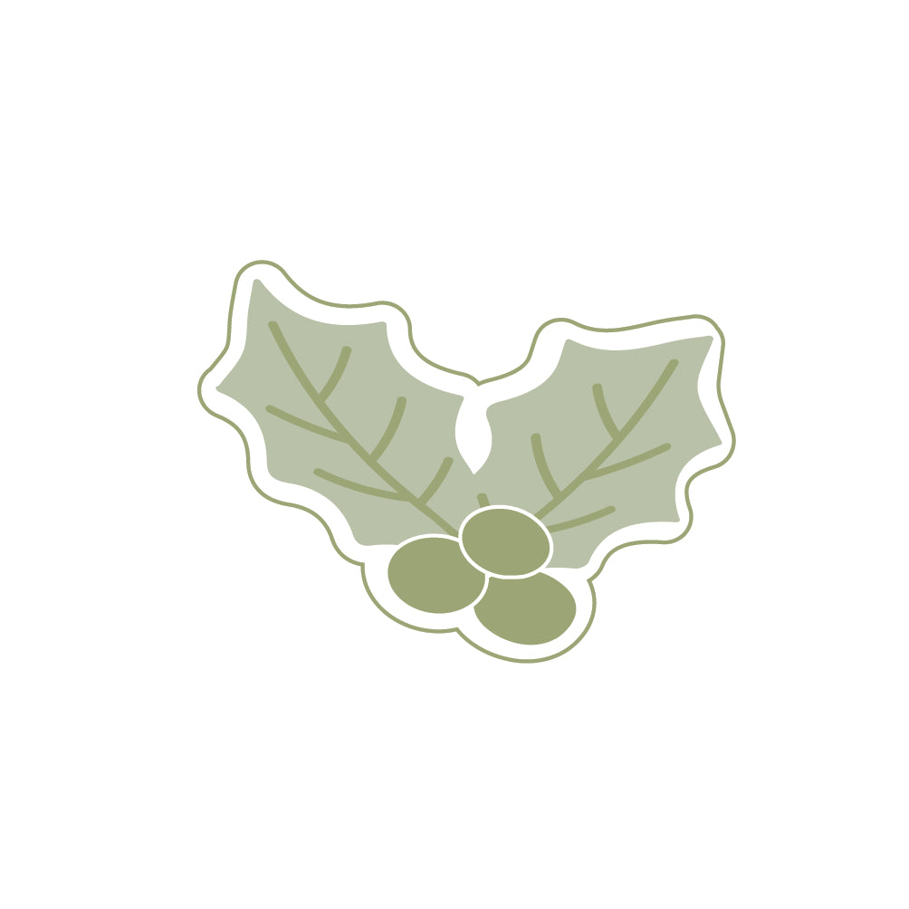 5cm Mini Holly Cookie Stamp & Cutter – Kuki Creative Pty Ltd
